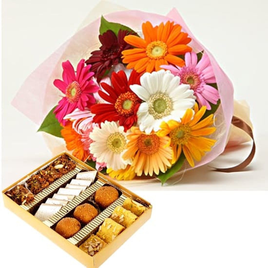 Mix Gerberas and Sweets Combo | Online Delivery in Hyderabad